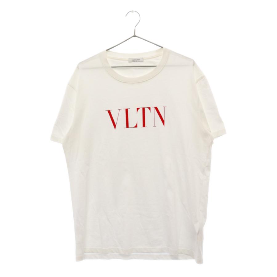 VALENTINO ヴァレンチノ VLTN LOGO S/S TEE TV3MG10V3LE ロゴプリント 半袖Tシャツ カットソー ホワイト ...