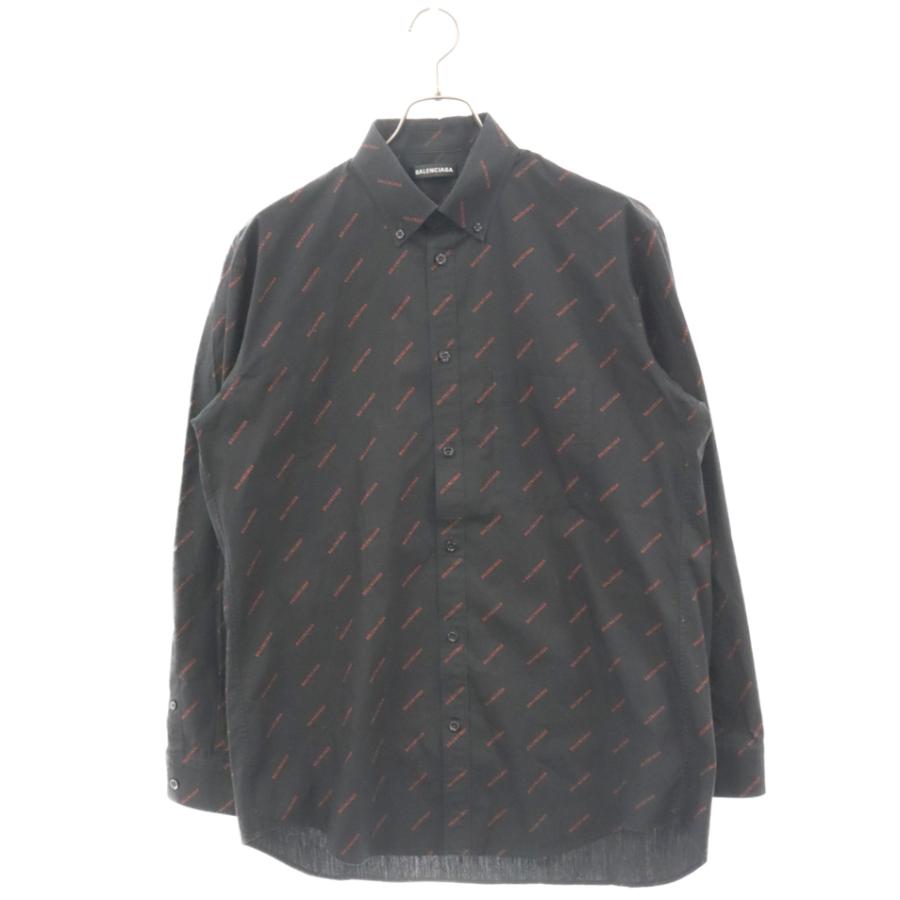 BALENCIAGA バレンシアガ 19SS Normal Fit Shirt 534333 TBL96 ノーマル フィット シャツ 総柄ロゴ ...