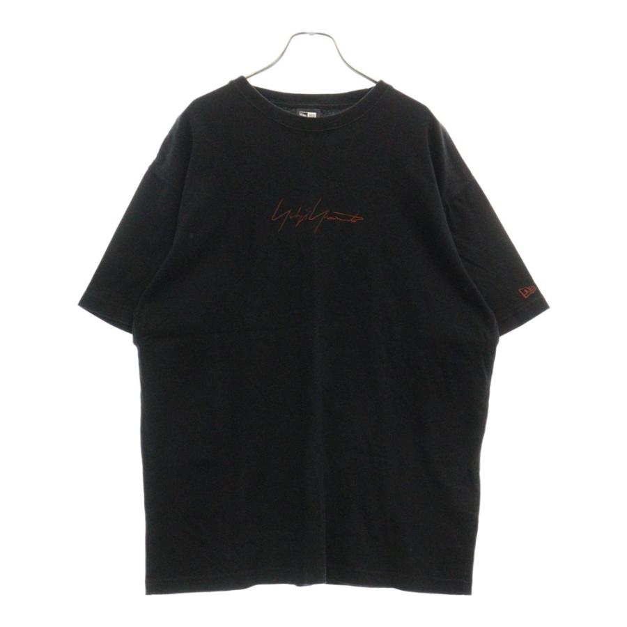 Yohji Yamamoto ヨウジヤマモト 19AW ×NEW ERA LOGO S/S TEE HC-T98-078 シグネチャー ロゴ 刺繍 半袖Tシャツ カットソー ブラック ...
