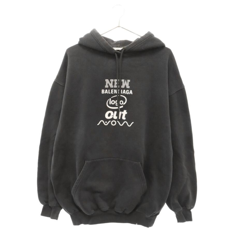 BALENCIAGA バレンシアガ 18SS Logo Out Now Oversize Hoodie アウトナウロゴ オーバーサイズ ...