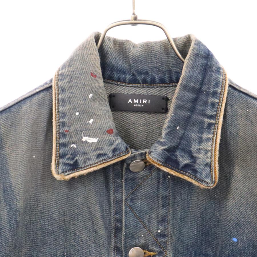 AMIRI アミリ ラメペイント加工トラッカーデニムジャケット AMIRI アミリ ラメペイント加工トラッカーデニムジャケット