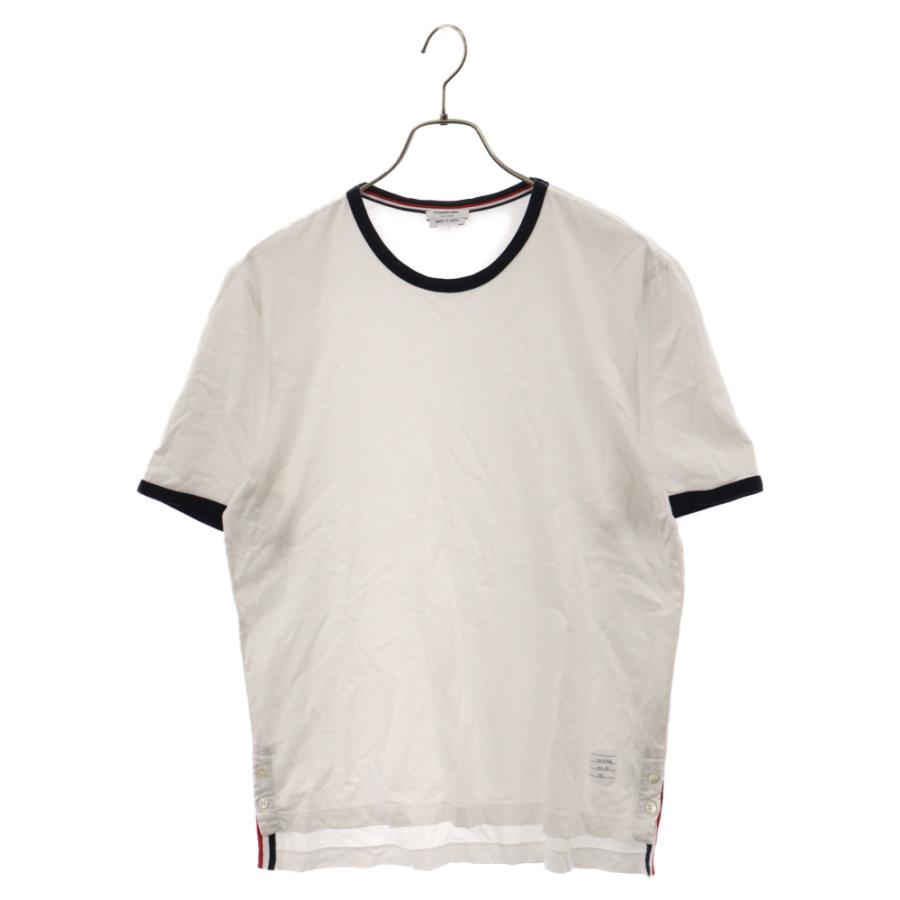THOM BROWNE トムブラウン ジャージーリンガー Tシャツ 半袖カットソー MJS083A-00042100 ホワイト : BRING Yahoo!ショップ - 通販 - Yahoo ...
