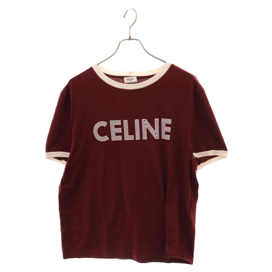 CELINE セリーヌ 23AW フロントロゴプリント ルーズ半袖Tシャツ 2X49I671Q ワインレッド : BRING Yahoo!ショップ - 通販 - Yahoo!ショッピング