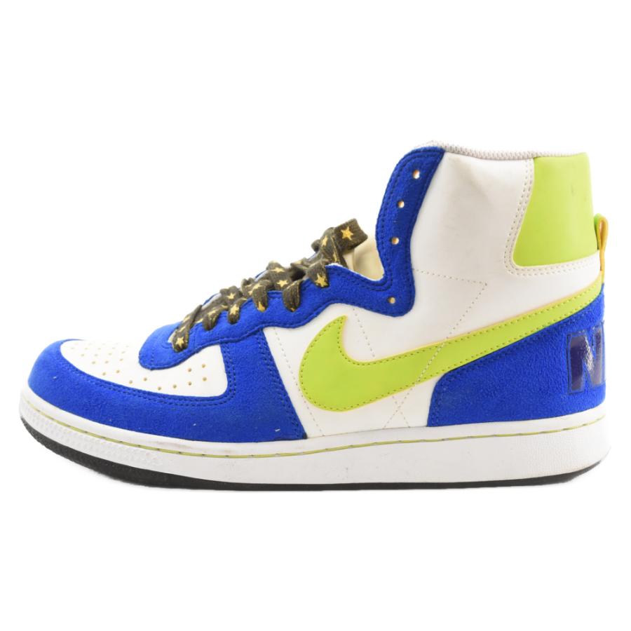NIKE ナイキ TERMINATOR HIGH BASIC 336609-108 ターミネーターハイベーシック ハイカットスニーカー ホワイト/ブルー US8.5/26.5cm ...
