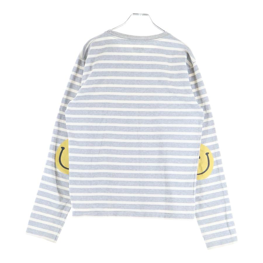 KAPITAL キャピタル Smiley elbow Patch T- Shirt スマイリーエルボーパッチカットソー グレー/クリーム EK ...