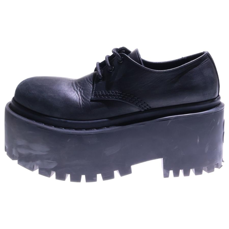 BALENCIAGA（バレンシアガ） BBロゴ レザー レースアップ 厚底 ローカット ダービーシューズ ブラック レディース 820930 ...