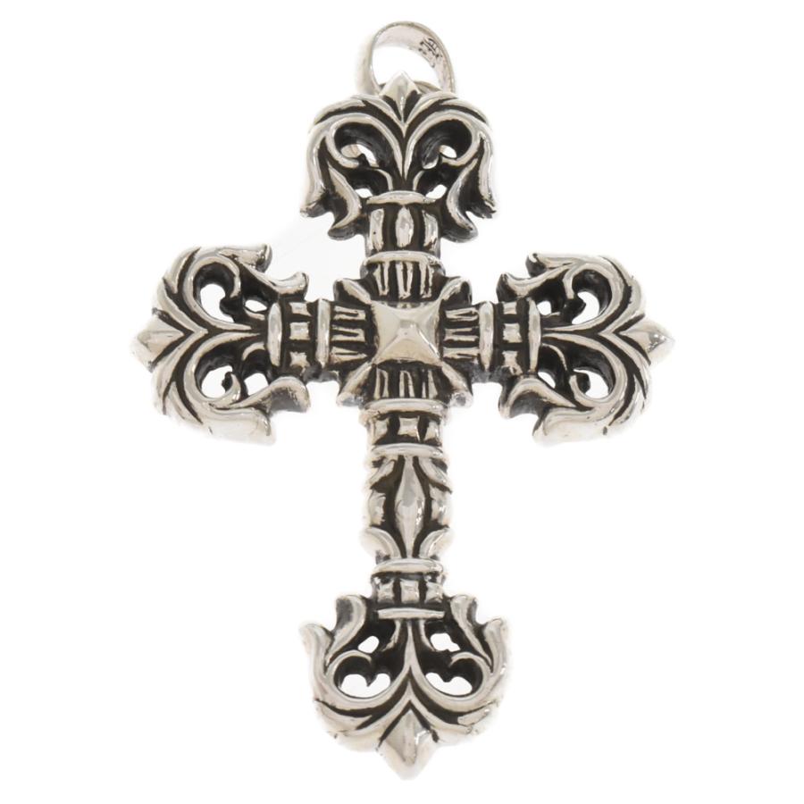 CHROME HEARTS クロムハーツ FILIG CROSS-SM W BALE フィリグリークロスS Wベイル シルバーネックレストップ ...