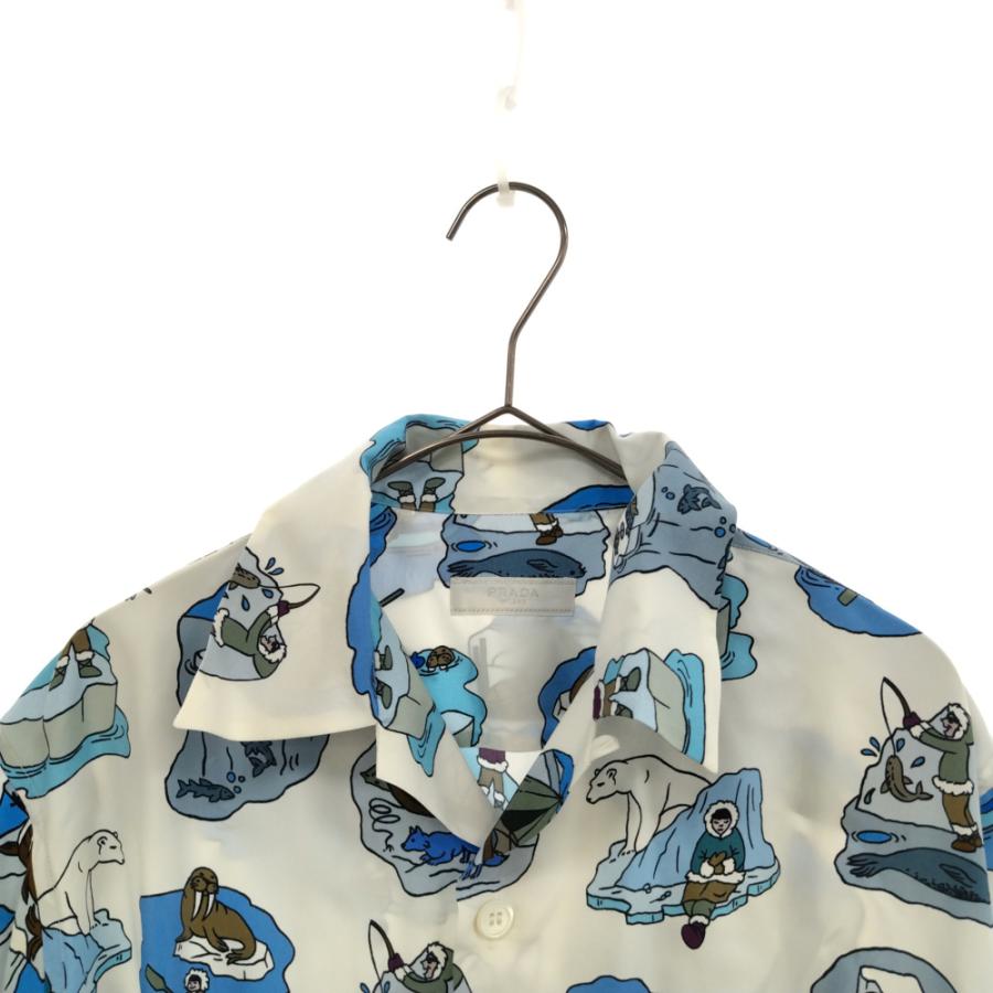 プラダ 17SS 総柄キャラクターデザイン 半袖 開襟 シャツ ホワイト/ブルー UCS276 S162 1NDG :9022C170163:BRING Yahoo!ショップ - 通販 ...