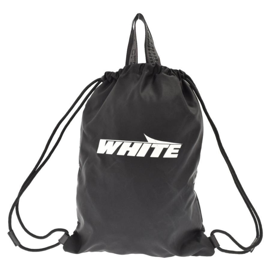 OFF-WHITE オフホワイト WING OFF BACKSACK ロゴ巾着 2wayハンドバック バックパック リュック OMNA040E18A390031001 ブラック ...
