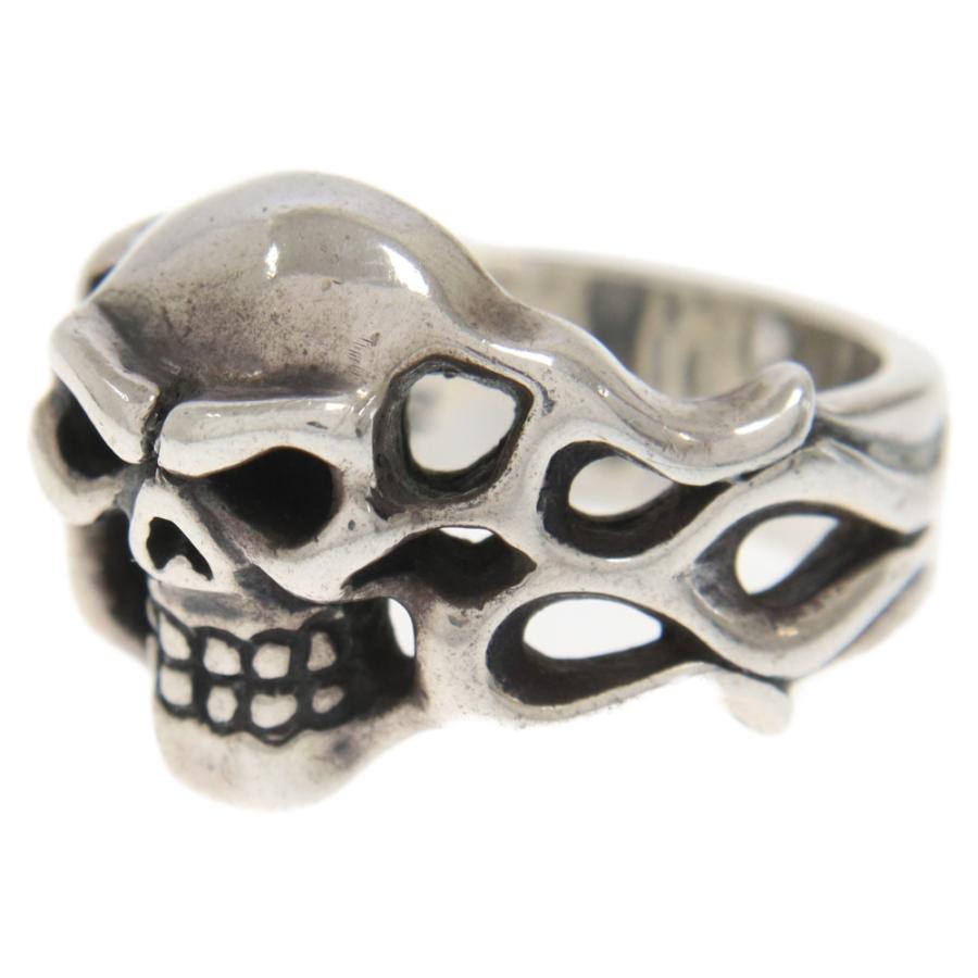 Travis Walker トラヴィスワーカー FLAMED SKULL RING フレイム スカル リング シルバー ...