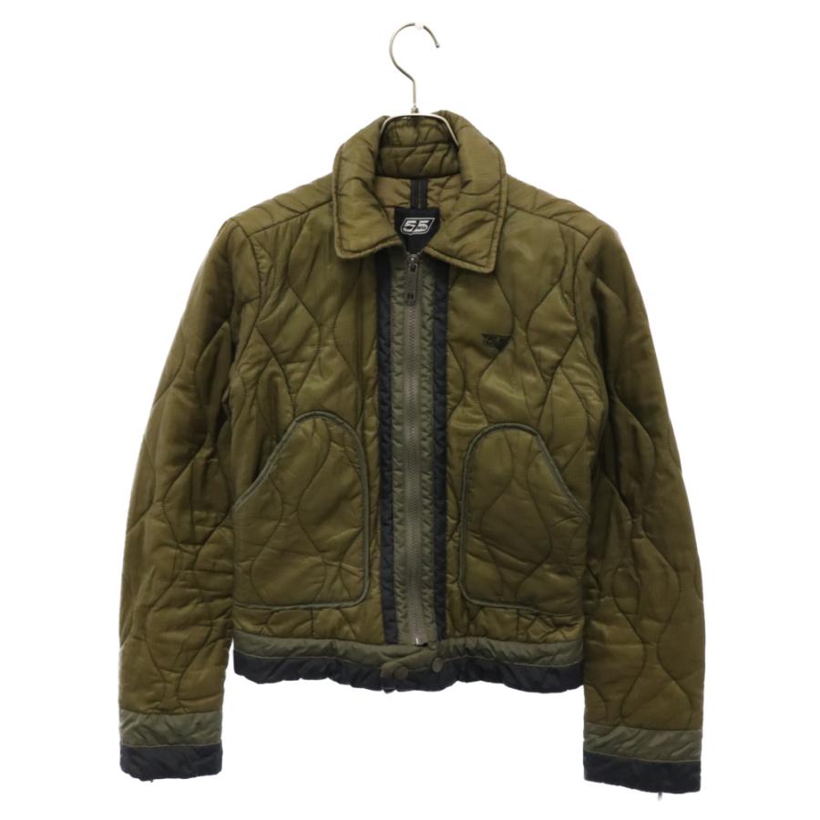 55DSL フィフティファイブディーゼル ロゴプリント ジップアップ キルティング ナイロンジャケット カーキ : BRING Yahoo ...
