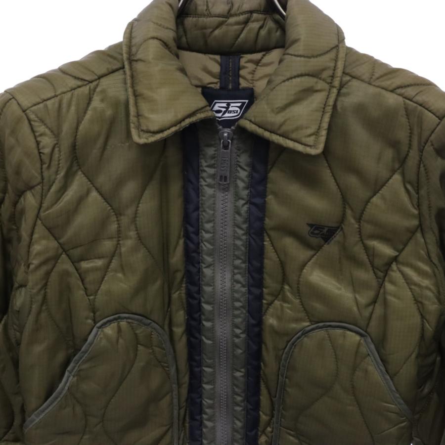 55DSL フィフティファイブディーゼル ロゴプリント ジップアップ キルティング ナイロンジャケット カーキ : BRING Yahoo ...