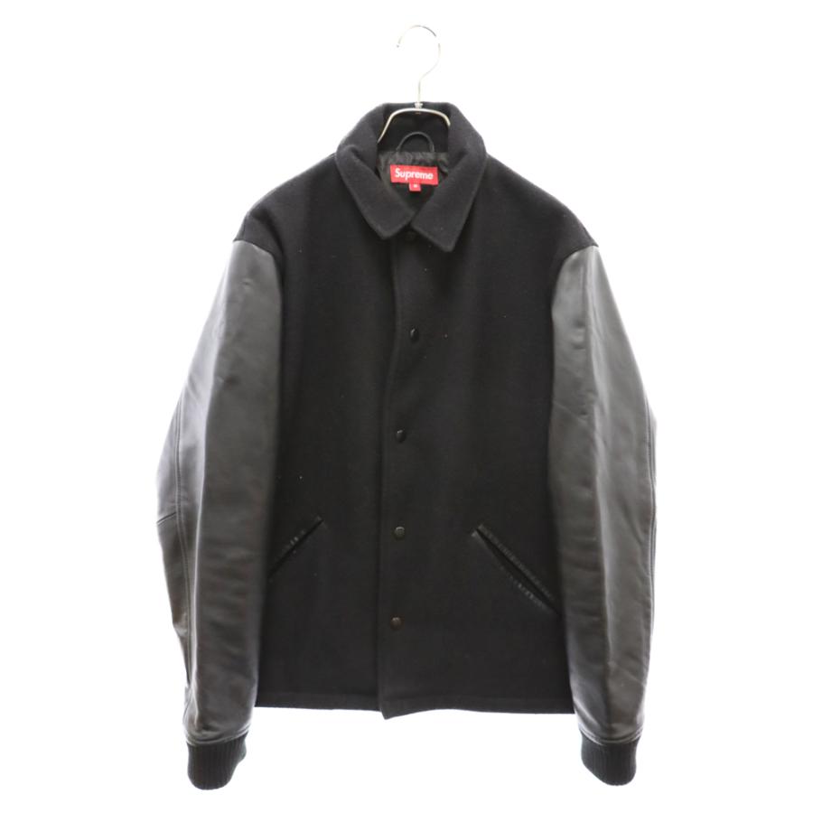 Supreme SUPREME シュプリーム 11AW Miners jacket 袖レザー 切り替え ウール スタジャン ジャケット ブラック : BRING Yahoo!ショップ - 通販 ...