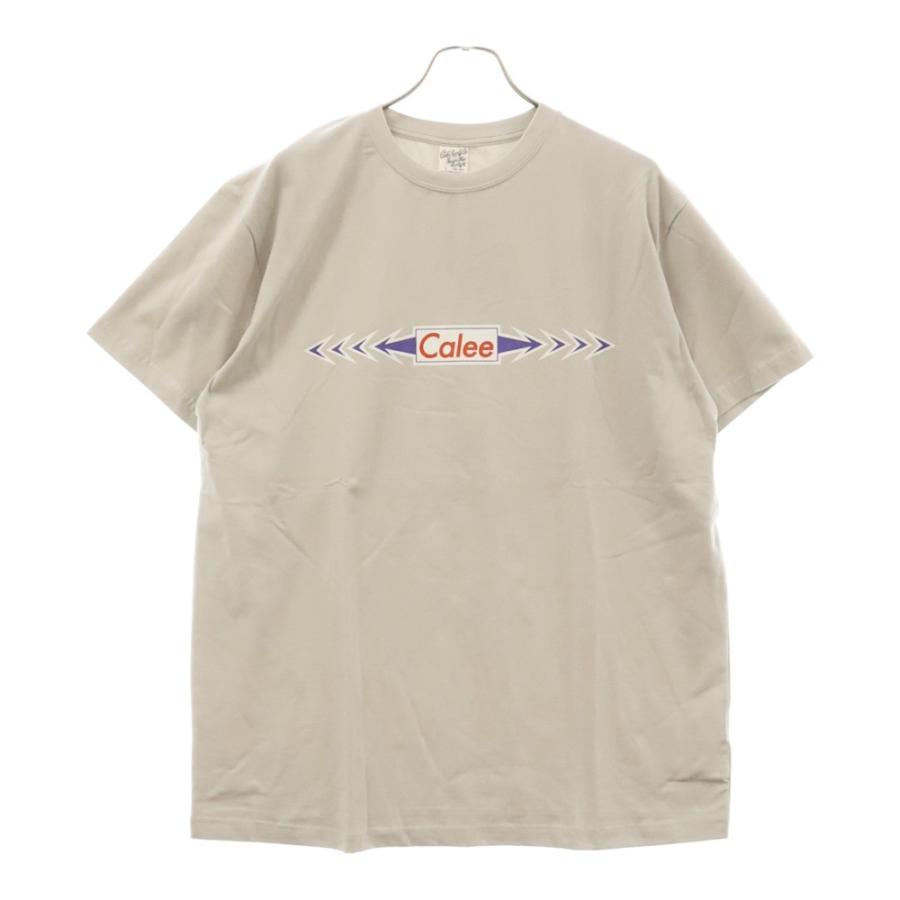 CALEE（キャリー） STRETCH CALEE ARROW LOGO TEE ストレッチ アローロゴプリント クルーネック 半袖Tシャツ カットソー グレー CL-24SS058 ...