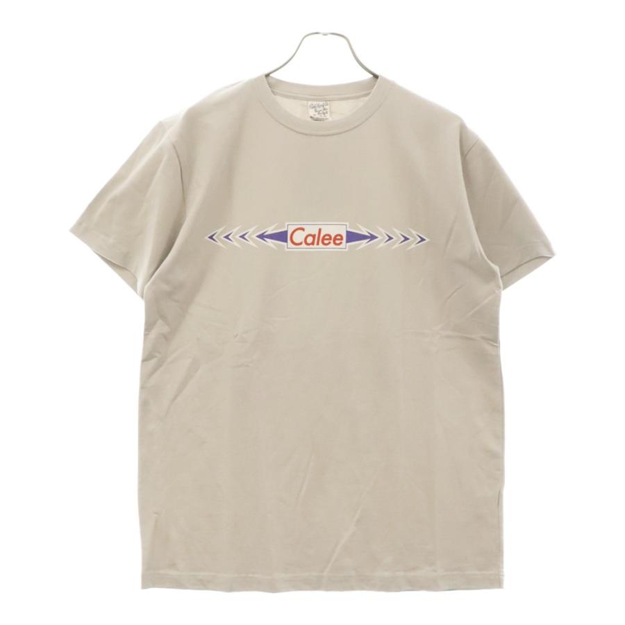 CALEE キャリー STRETCH CALEE ARROW LOGO TEE ストレッチ アローロゴプリント クルーネック 半袖Tシャツ カットソー グレー CL-24SS058 ...