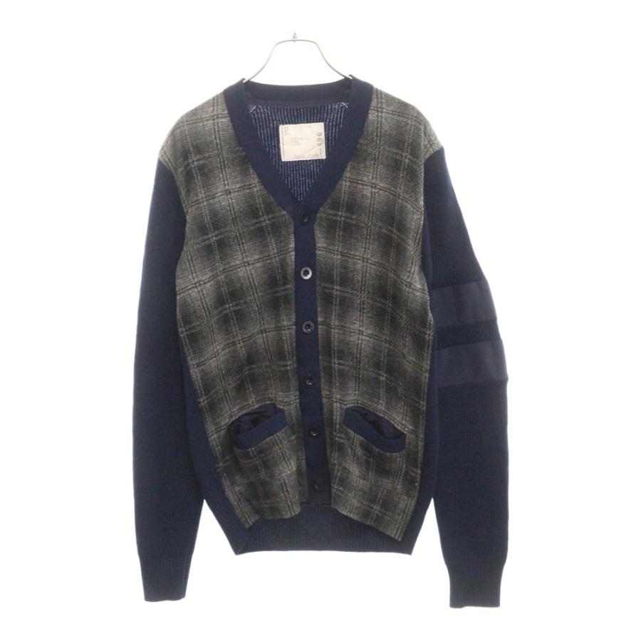 sacai Sacai サカイ 13AW チェック切替デザインカーディガン ブルー/グレー 13-00496M : BRING Yahoo!ショップ - 通販 - Yahoo!ショッピング