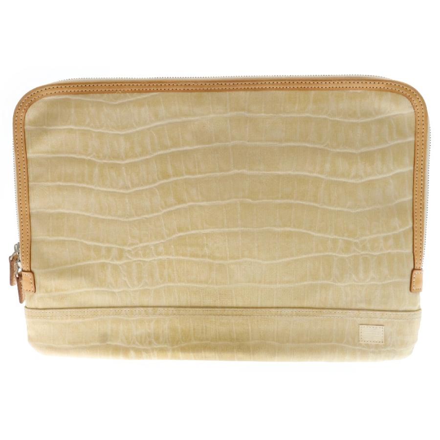 PORTER ポーター CLONE DOCUMENT CASE LARGE クローン ドキュメント ケース ラージ クラッチバッグ ベージュ ...