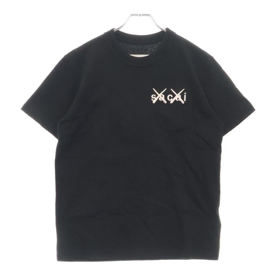 sacai Sacai サカイ 21AW ×KAWS カウズ フロントロゴ刺繍 ポケット半袖Tシャツ クルーネックカットソー ブラック 21-0285S : BRING Yahoo!ショップ ...