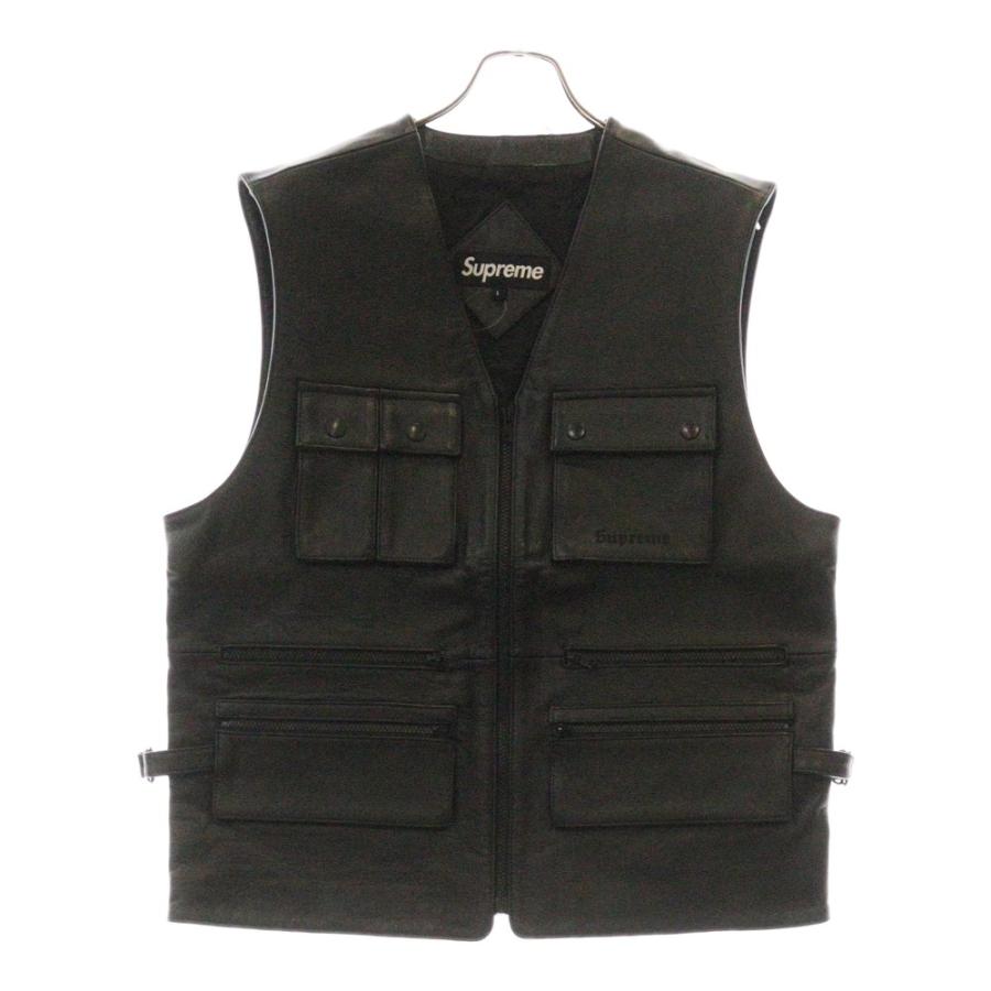 Supreme SUPREME シュプリーム 17SS Leather Utility Vest レザー ユーティリティー ベスト ジレ ブラック : BRING Yahoo!ショップ ...