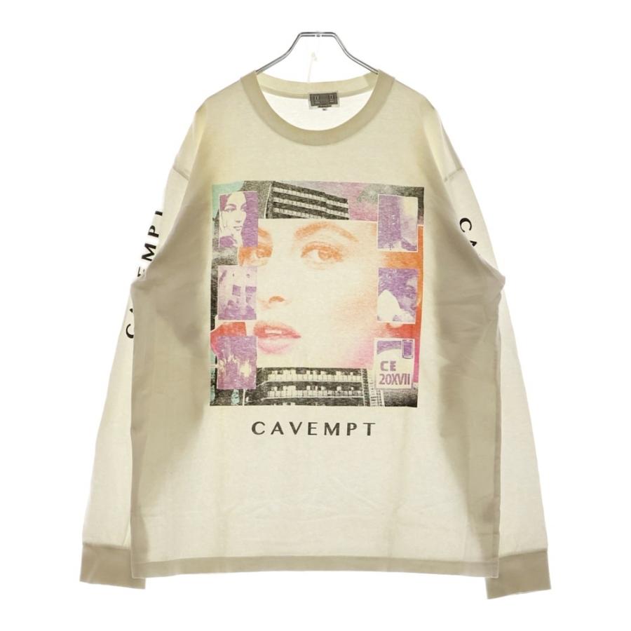 c.e cav empt シーイー 17SS 20XVII LONG SLEEVE T グラフィックプリント クルーネック長袖Tシャツ カットソー ホワイト : BRING Yahoo ...