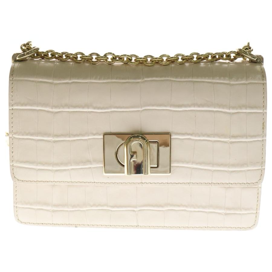 FURLA（フルラ） MINI CROSSBODY クロコ型押し チェーンショルダー