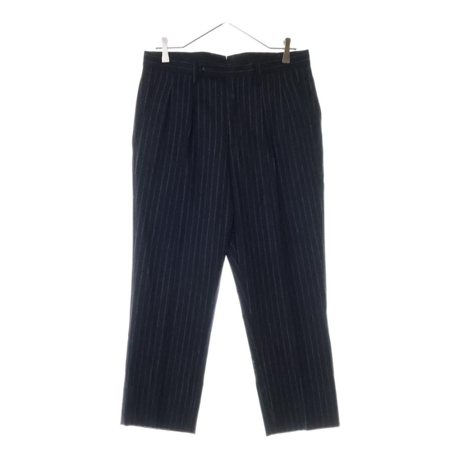 UNITED ARROWS ユナイテッドアローズ ストライプ ウール スラックス トラウザー ネイビー 1121-128-2442 ...