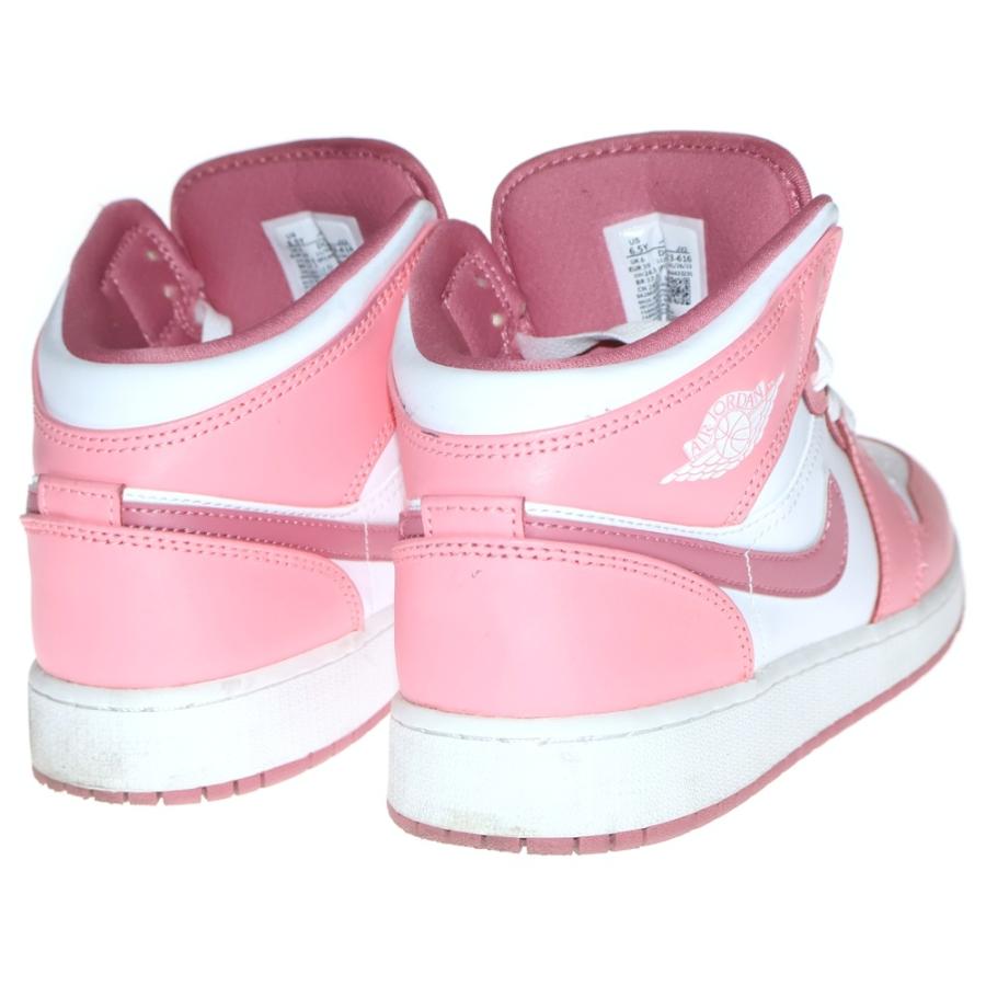NIKE（ナイキ） AIR JORDAN 1 MID エア ジョーダン 1 ミッドカットスニーカー レディース ピンク/ホワイト US6.5/ ...