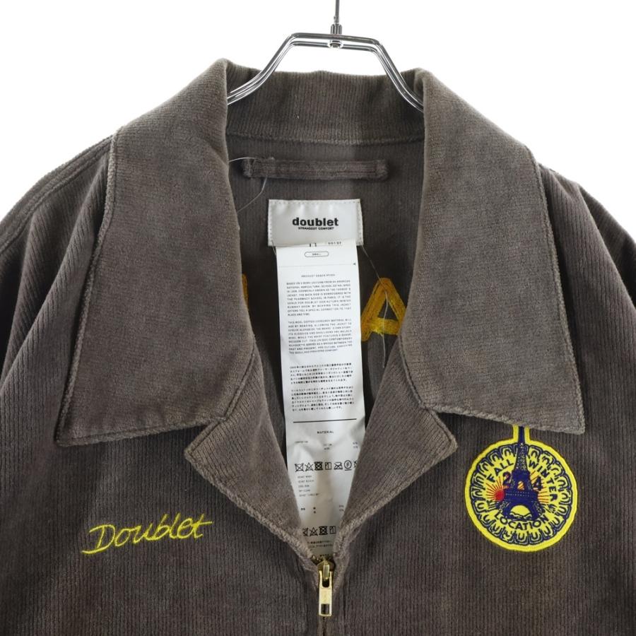 doublet（ダブレット） 24AW ファーマーズ エンブロイダリーデザイン ジップアップ コーデュロイジャケット ブラウン ...