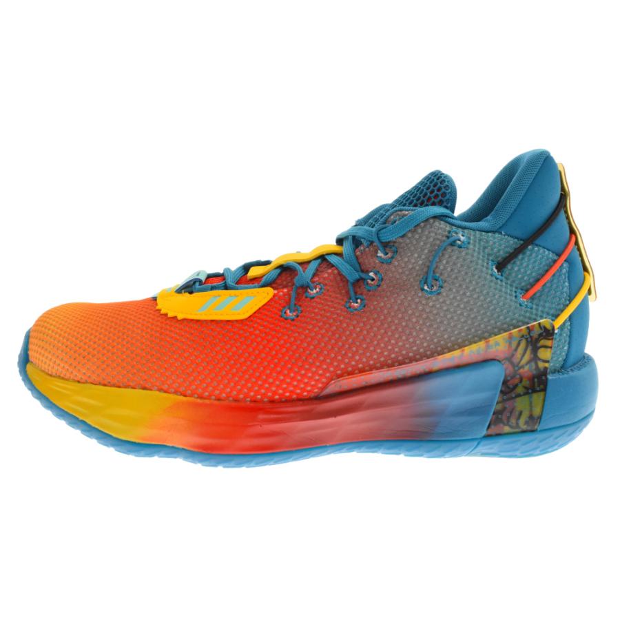 adidas アディダス DAME 7 デイムセブン メッシュデザインハイカットスニーカー ブルー オレンジ マルチ US11 FZ4409 : 9223k130127 : BRING ...