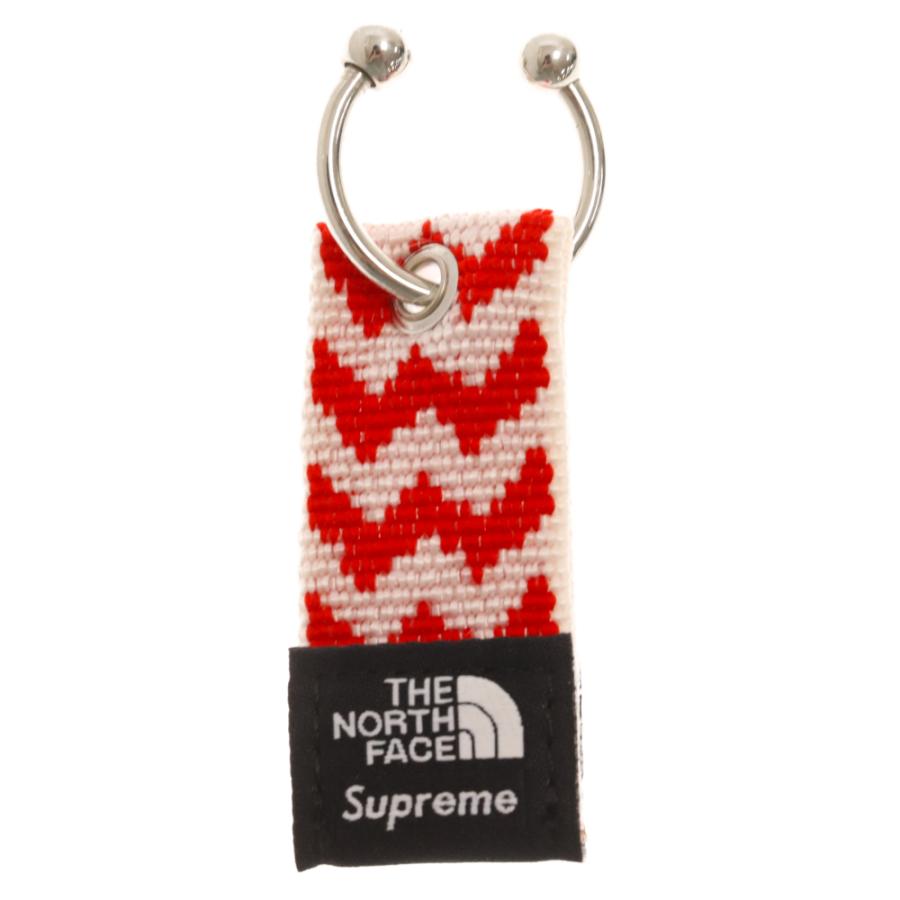 SUPREME シュプリーム ×The North Face ザノースフェイス ST KEYCHAIN ロゴデザインキャンバスキーチェーン ...