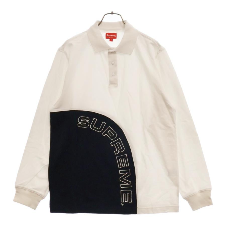 Supreme（シュプリーム） 18SS Corner Arc L S Polo コーナーアーチロゴ刺繍長袖ポロシャツ ホワイト ネイビー ...