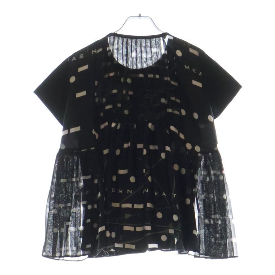 sacai Sacai サカイ 23SS ×INTERSTELLAR インターステラー ノースリーブ 切り替え ドッキングTシャツ ブラック レディース 23-06788 : BRING ...