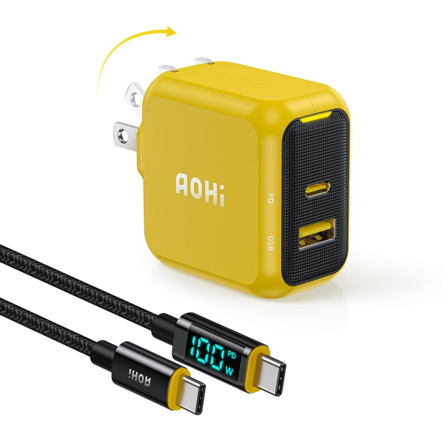 65w usb-c 充電器 AOHI 2ポート pd 充電器【 PSE技術基準適合/次世代GaN採用/折 : SHOP EVERGREEN ...