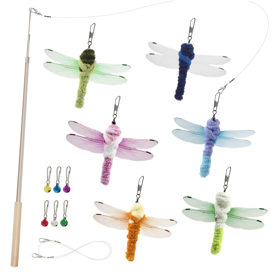 SONGWAY 猫 おもちゃ 猫じゃらし ねこ玩具 昆虫 トンボ 大飛ぶ虫 6個 釣り竿付 : SHOP EVERGREEN - 通販 - Yahoo!ショッピング
