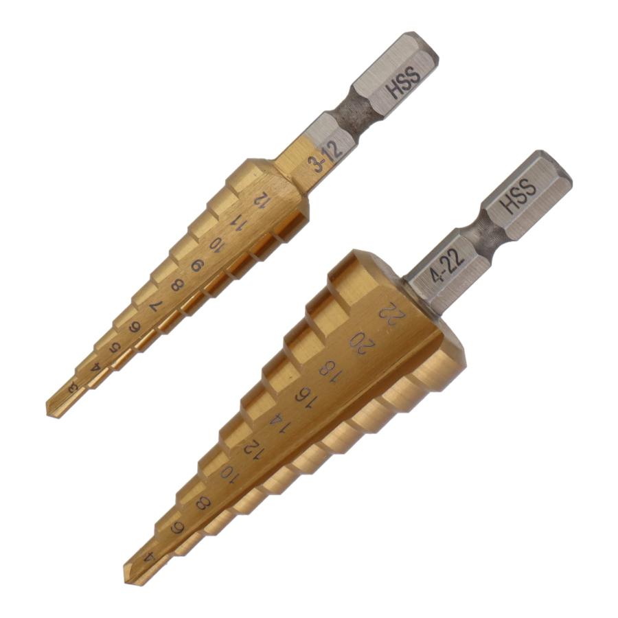 三共コーポレーション trad 2本組チタンステップドリル 各10段 3-12mm、4-22m : SHOP EVERGREEN - 通販 - Yahoo!ショッピング