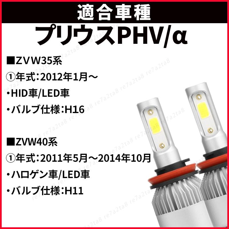プリウス led フォグ ヘッドライト フォグランプ zvw30 40 30系 α アルファ g's phv モデリスタ us 後期 前期 h8 h11 h16 ledバルブ :SMZ-011 ...