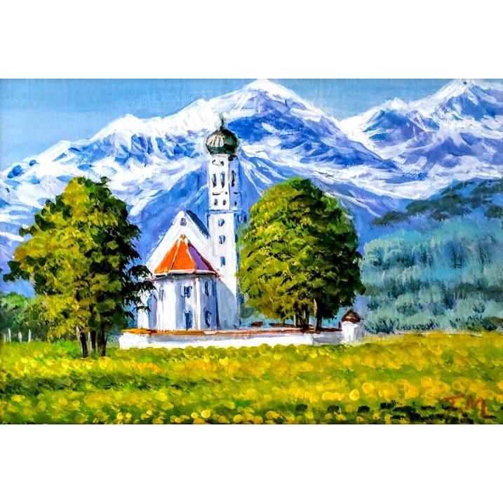 前島俊雄「聖コロマン教会」 油絵 額縁外寸 37.5x30.5x4.5cm 絵 22.7x15.0cm SM [m-681] : 平和堂 - 通販 - Yahoo!ショッピング