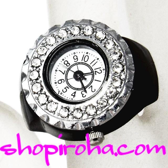 指時計 リングウォッチ フィンガーウォッチ ピコ パヴェリング piko ーツ 指輪時計 RingClock 白 黒 : shopiroha ...