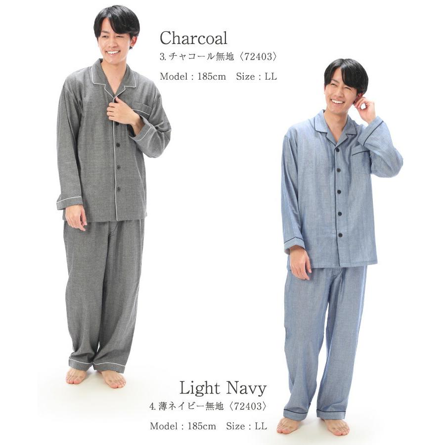 パジャマ メンズ 綿100％ 前開き 長袖 秋 春 ダブル ガーゼ 2重ガーゼ ルームウェア テーラー襟 無地 コットン 紳士 男性 男の子 y8-72403all : 72403all ...