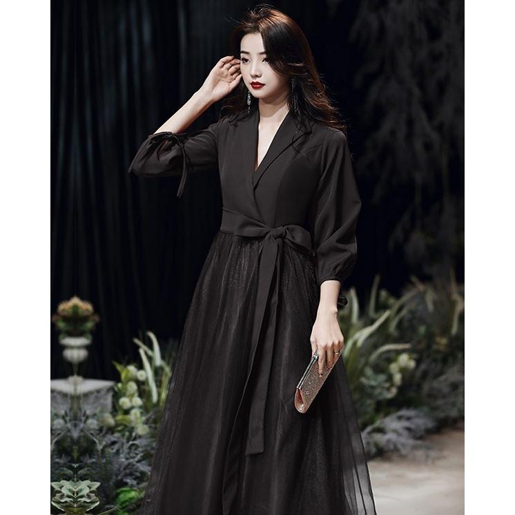 パーティードレス ロング 演奏会 袖付き ドレス 大きいサイズ 7L