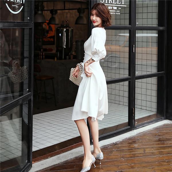 Vネック 発表会ドレス 白 演奏会用ドレス ロングドレス 演奏会 ピアノ