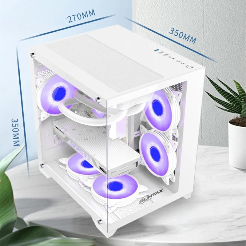 ゲーミング PCケース ミドルタワーケース 強化ガラス Micro-ATX/Mini-lTX対応 冷却ファン7基取付可 磁器吸引防塵ネット I ...