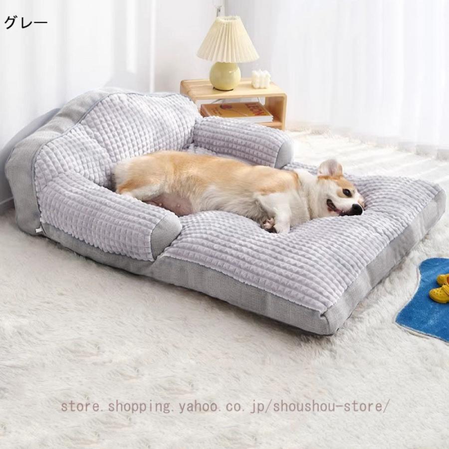 大型犬用ベッド クッション 洗える 通気性 ペットソファーベッド ふわふわ ペットベッド オールシーズン 犬用 ベッド 寝床 防水 破れない 滑り止め 老犬介護 : f19-dx5 ...