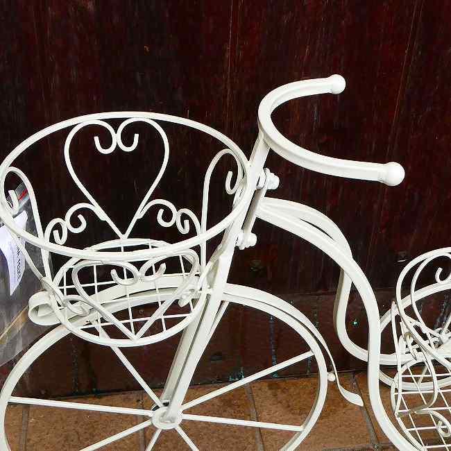 花台 アイアンプランタートライシクル ホワイト フラワースタンド 自転車 三輪車 オブジェ ガーデニング トライシクルプランター No.6359 村田屋産業 230219 : お花処 昌山園 ...