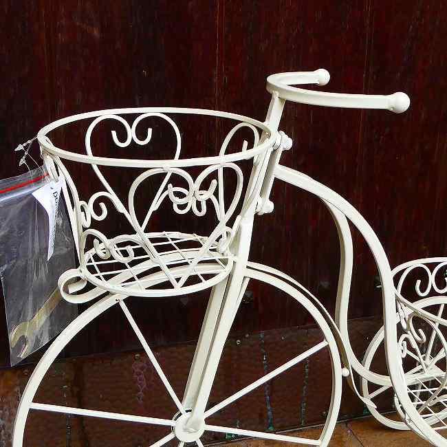 花台 アイアンプランタートライシクル ホワイト フラワースタンド 自転車 三輪車 オブジェ ガーデニング トライシクルプランター No.6359 村田屋産業 230219 : お花処 昌山園 ...