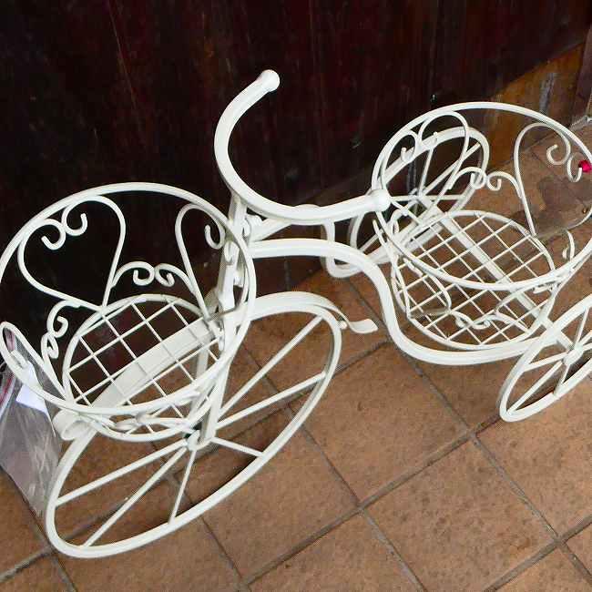 花台 アイアンプランタートライシクル ホワイト フラワースタンド 自転車 三輪車 オブジェ ガーデニング トライシクルプランター No.6359 村田屋産業 230219 : お花処 昌山園 ...