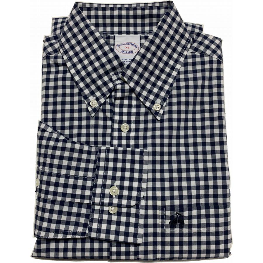 ブルックスブラザーズ 長袖 ワンポイント ボタンダウンシャツ チェック ネイビー メンズ Brooks Brothers 030 : bb2-030 : SHUFFLE STORE - 通販 ...