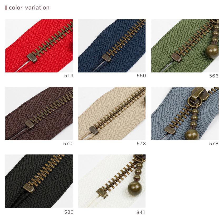 YKK 玉付きファスナー 35cm メタルアンティークゴールド 3GKB-35 AG 定番カラー | 手作り クラフト 材料 チャック ジッパー 手芸 ポーチ バッグ : 手芸材料の通販シュ ...