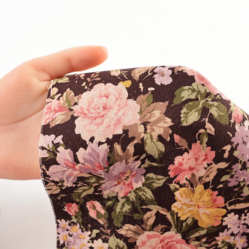 クラフトハートトーカイ YUWA pretty roses 綿麻キャンバス 50cm単位｜有輪商店 生地 切売り 切り売り 布 布地 コットンリネン 花柄 フラワー柄 フラワープリント ゆうわ ...