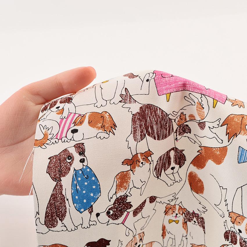 わんダフルホリデー コーイケルホンディエ オックス 50cm単位｜切売り 切り売り 生地 布 布地 ワンコ 犬 いぬ イヌ ペット コイケル ...